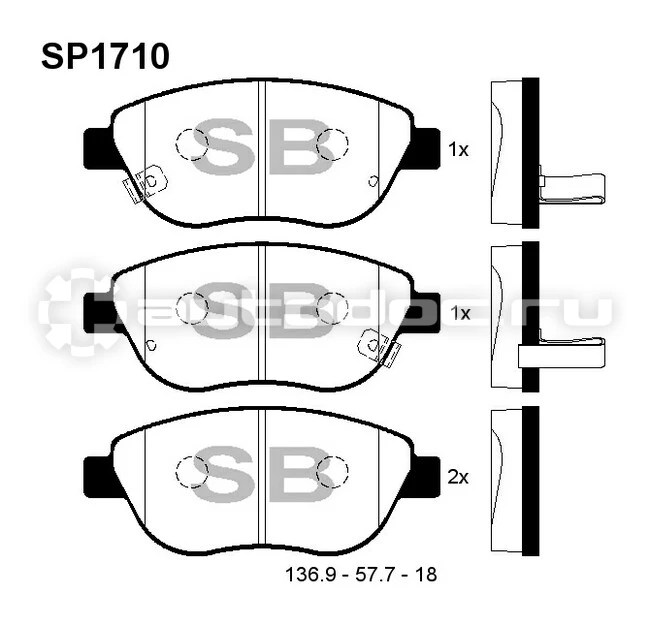 SANGSIN sp1710 - Колодки тормозные