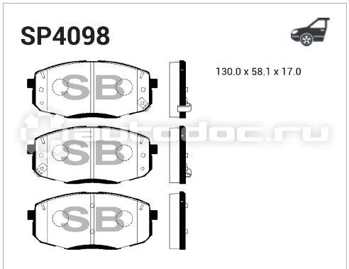 SANGSIN sp4098 - Колодки тормозные
