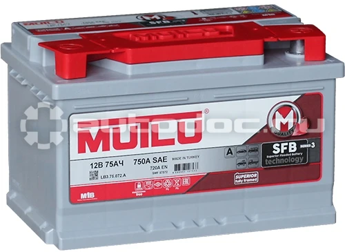 Купить аккумулятор MUTLU LB375072A 75 А | ч 12V 720EN обратной ...